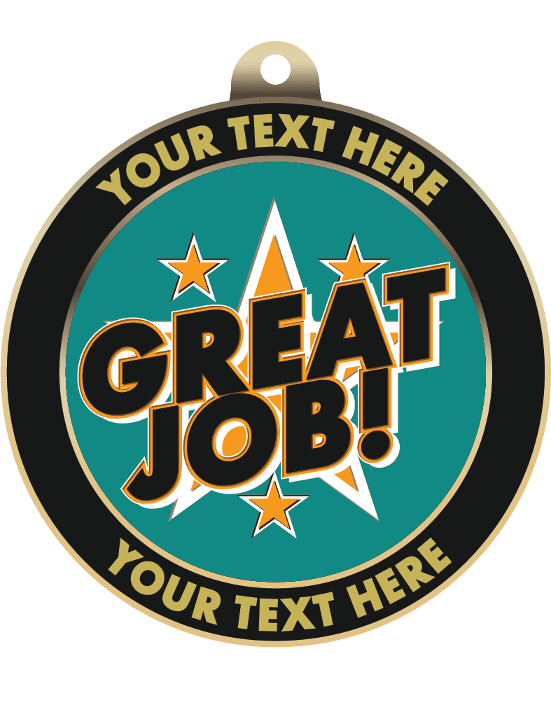 Colorful Great Job Insert Medals with Customizable Front Rim ...