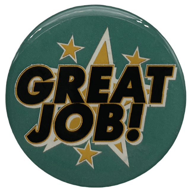 Colorful Great Job Epoxy-Covered Insert Decals | TrophyCentral