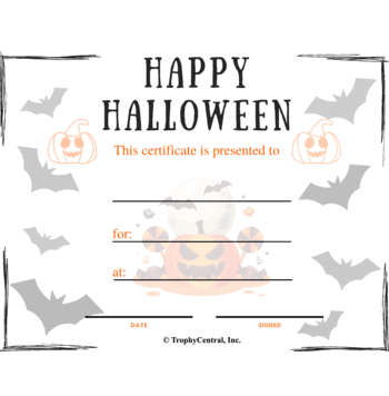 Free Halloween Certificate Template | TrophyCentral