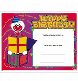Free Birthday (Boy) Certificates, Certificate Free Birthday (Boy)