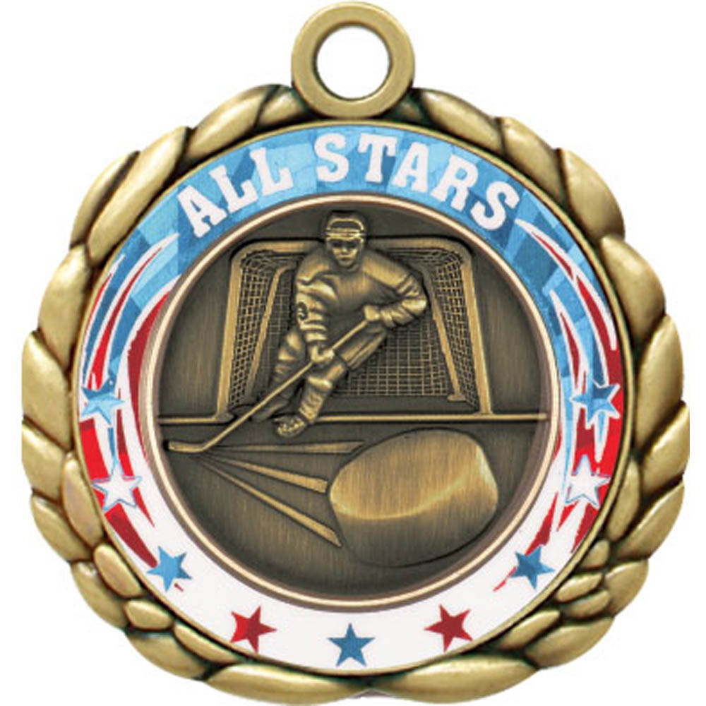 Hockey Medals with Custom Ring for School, Organization or Event Name