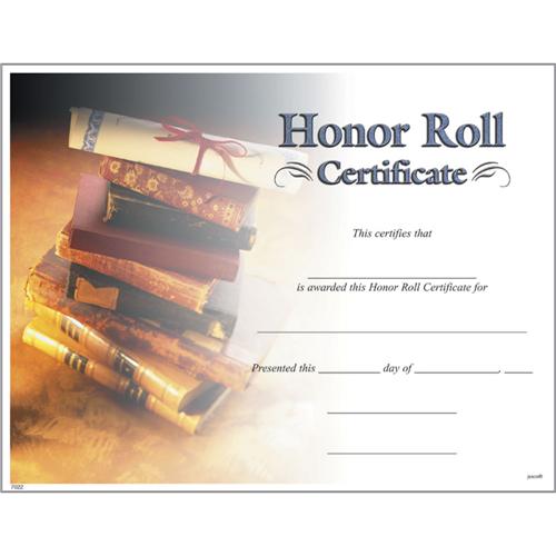 Honor Roll Award Certificates, Photo Honor Roll Certificate