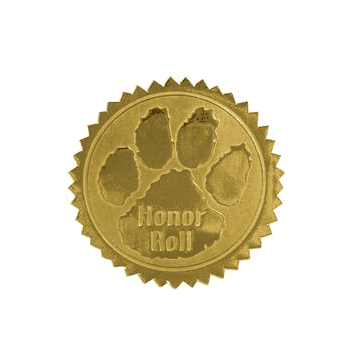 Honor Roll (Paw) Embossed Certificate Seals