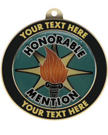 Colorful Honorable Mention Insert Medals with Customizable Front Rim ...