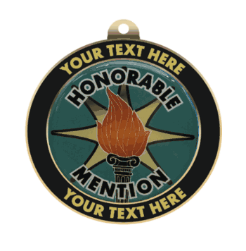 Colorful Honorable Mention Insert Medals with Customizable Front Rim ...