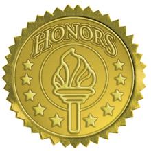 Honors Certificate Seals, Gold Honors Certificate Seal | TrophyCentral