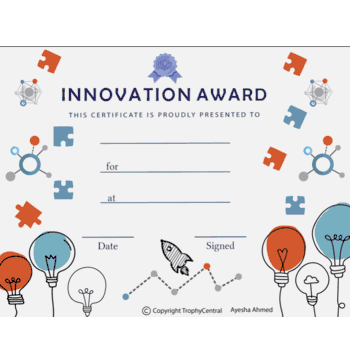 Free Innovation Award Certificate Template | TrophyCentral