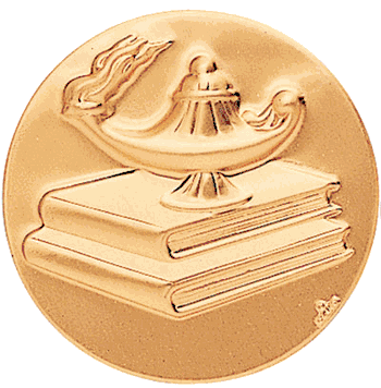 Lamp Of Learning (504791) 2" Litho Medal Insert | TrophyCentral