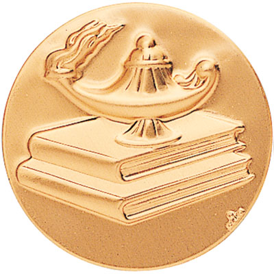 Lamp Of Learning (504791) 2" Litho Medal Insert | TrophyCentral