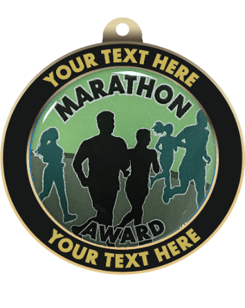 Colorful Marathon Insert Medals with Customizable Front Rim | TrophyCentral