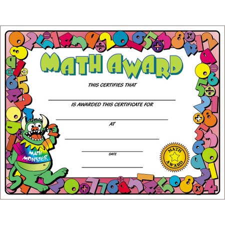 Math Certificates | Math Award Certificates | Math Certificate Template