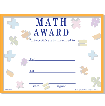 Free Math Certificates, Certificate Free Math, Printable Math Certificate