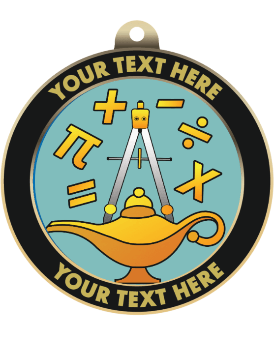 Colorful Math Excellence Insert Medals with Customizable Front Rim ...