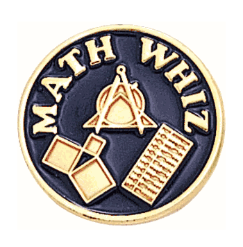 Math Whiz Pin, Math Pins