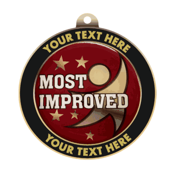 Colorful Most Improved Insert Medals with Customizable Front Rim ...