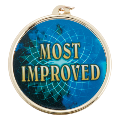 Most Improved Medals: Color Medals (2 3/16 Inch) - Most Improved