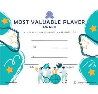 Player Of The Day Certificate Template