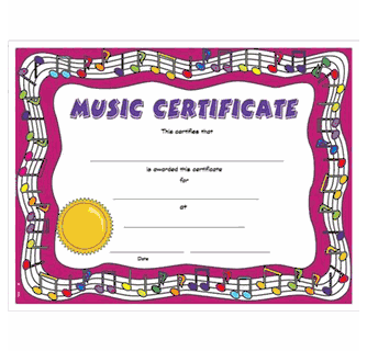Music Award Certificates