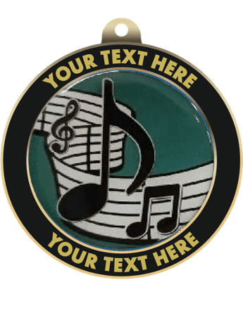 Colorful Music Insert Medals with Customizable Front Rim | TrophyCentral