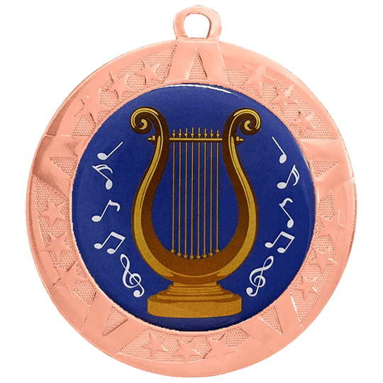 Bronze Music Lyre Medal (2 inch, T Series) | Music Medals