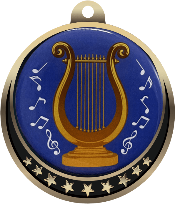 Colorful Music Lyre Insert Medals | TrophyCentral