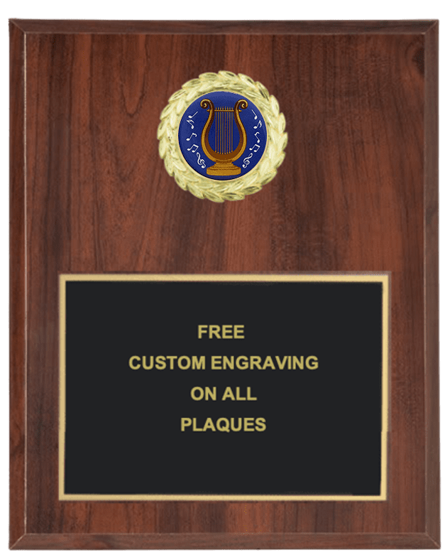 Beautiful Music Lyre Insert Plaque from TrophyCentral