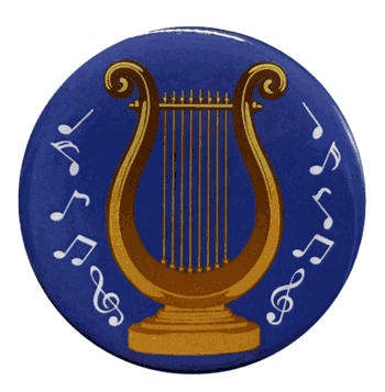Colorful Music Lyre Epoxy-Covered Insert Stickers | TrophyCentral