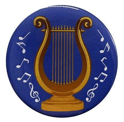 Colorful Music Lyre Epoxy-Covered Insert Stickers | TrophyCentral