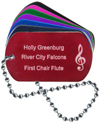 Music Dog Tags with Custom Engraving | TrophyCentral