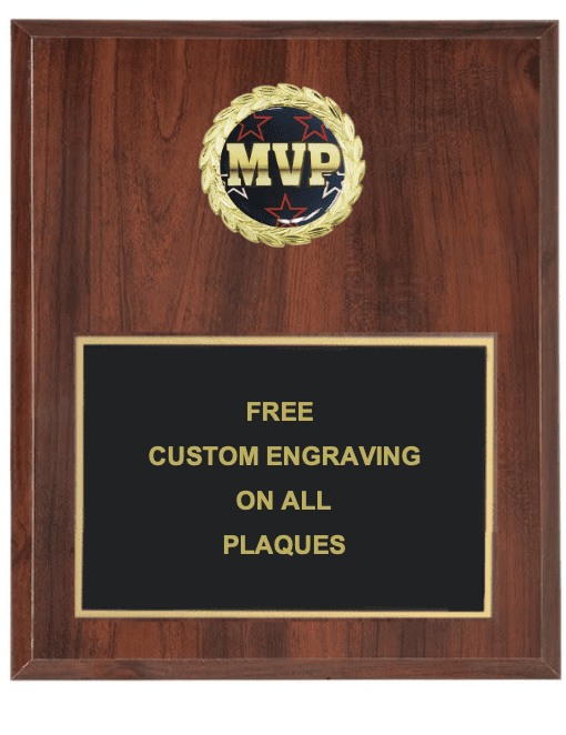 Beautiful MVP Insert Plaque from TrophyCentral