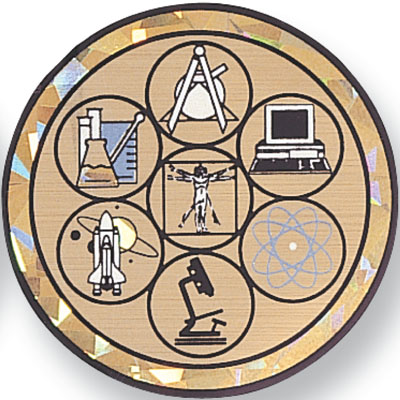 2" Mylar Science Fair Medal Inserts, 2" Science Award Insert