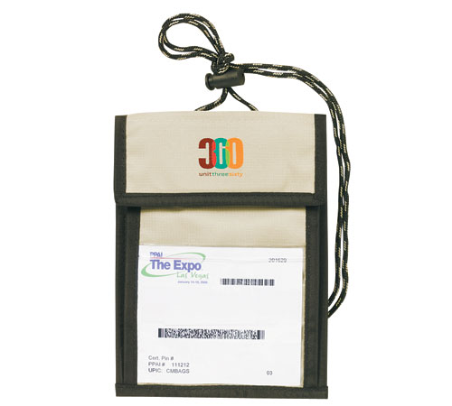 Khaki Neck Wallet & Promotional Badge Holder | TrophyCentral