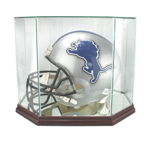 Octagon Glass Football Helmet Display Case | TrophyCentral