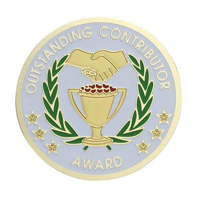 Outstanding Contributor Award Medal Inserts (2" Etched) | TrophyCentral