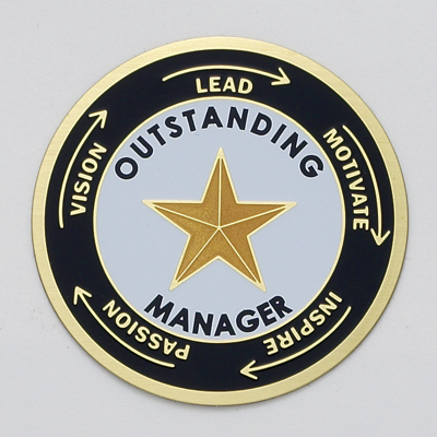 Outstanding Manager Medal Inserts (2" Etched) | TrophyCentral