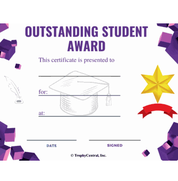 Free Outstanding Student Certificate Template | TrophyCentral