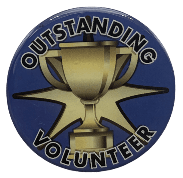 Colorful Outstanding Volunteer Epoxy-Covered Insert Decals | TrophyCentral