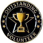 Outstanding Volunteer Gold Enamel Lapel Pins | TrophyCentral