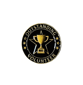 Outstanding Volunteer Gold Enamel Lapel Pins | TrophyCentral