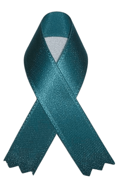 Teal Ovarian Cancer Awareness Ribbons