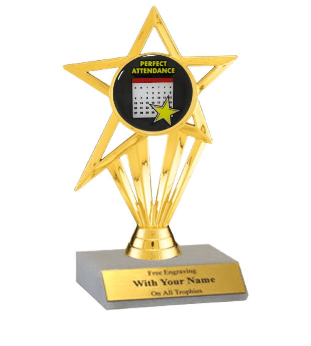 Perfect Attendence Participation Insert Trophy | TrophyCentral
