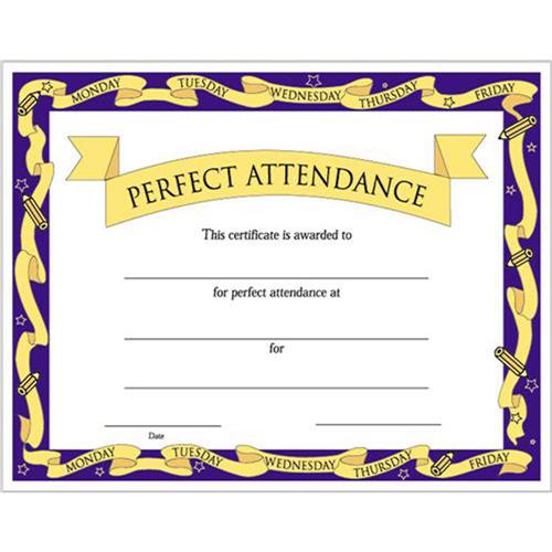 Free Printable Perfect Attendance Certificate Template