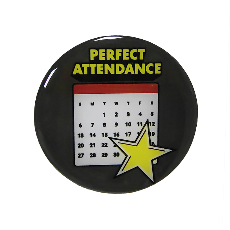 Colorful Perfect Attendance Epoxy-Covered Insert Decals | TrophyCentral