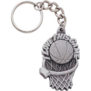 Basketball Keychain, Pewter Basketball Key Chains | TrophyCentral