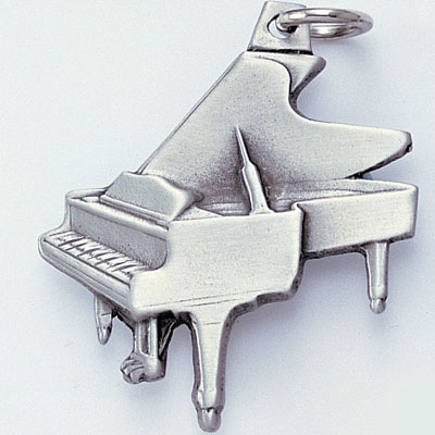 Piano Keychain, Pewter Piano Keychains