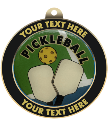Colorful Pickleball Insert Medals with Personalized Front Rim