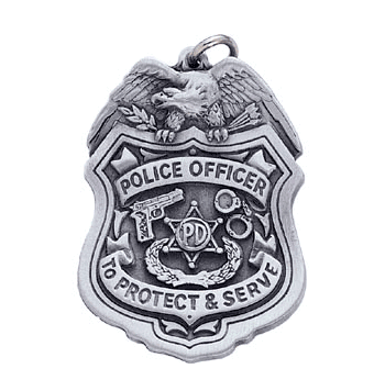 Police Officer Keychain, Pewter Police Key Chains | TrophyCentral