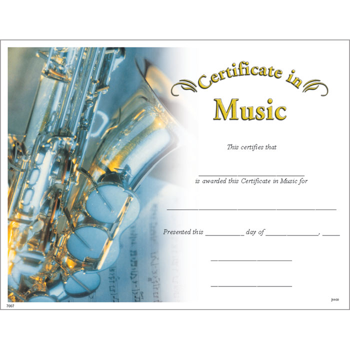 Certificate of Music Award