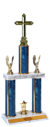 Two Tier Cross Trophies, Cross Trophy with Two Tiers