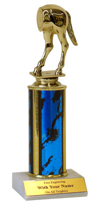 Gag Horses-Rear Column Trophy with Slanted White Marble